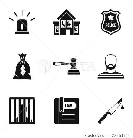 Offense icons set, simple style - Stock Illustration [28563104] - PIXTA