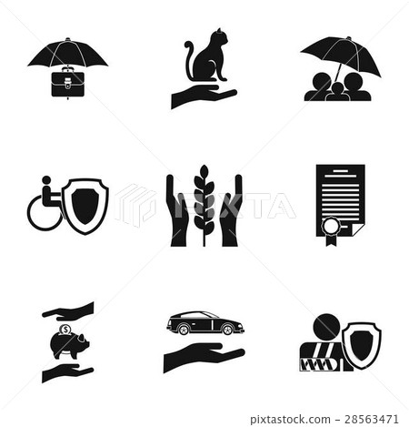 Keeping icons set, simple style - Stock Illustration [28563471] - PIXTA