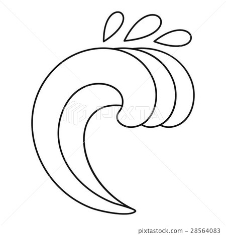 Surf wave icon, outline style - Stock Illustration [28564083] - PIXTA