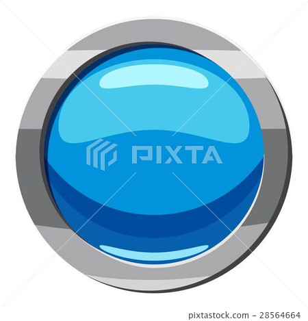 Circle blue button icon, cartoon style - Stock Illustration [28564664 ...