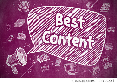 Best Content - Doodle Illustration on Purple - Stock Illustration ...
