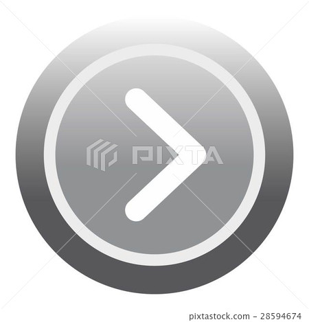 Gray round button icon, flat style - Stock Illustration [28594674] - PIXTA