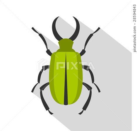 Green bug icon, flat style - Stock Illustration [28594843] - PIXTA