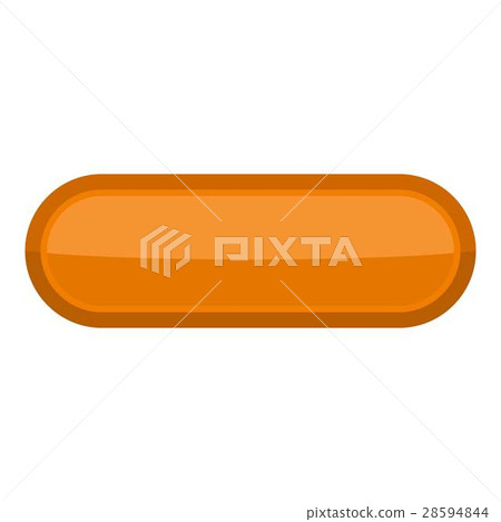 Orange rectangle button icon, cartoon style - Stock Illustration ...