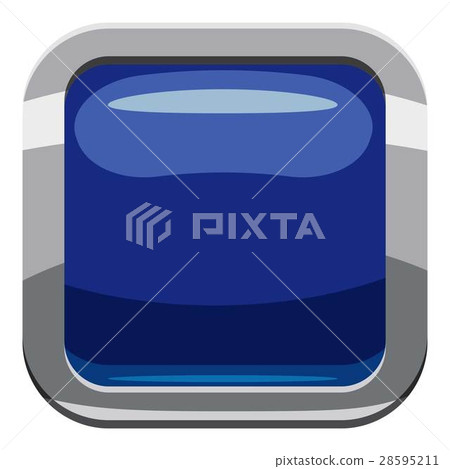 Blue square button icon, cartoon style - Stock Illustration [28595211 ...
