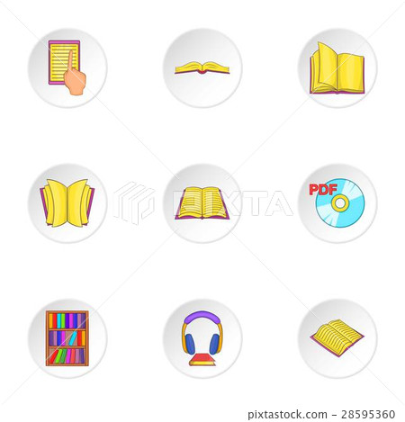Textbooks icons set, cartoon style - Stock Illustration [28595360] - PIXTA