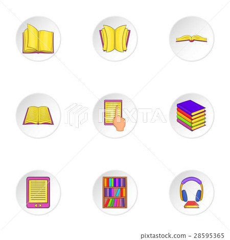 Reading icons set, cartoon style - Stock Illustration [28595365] - PIXTA