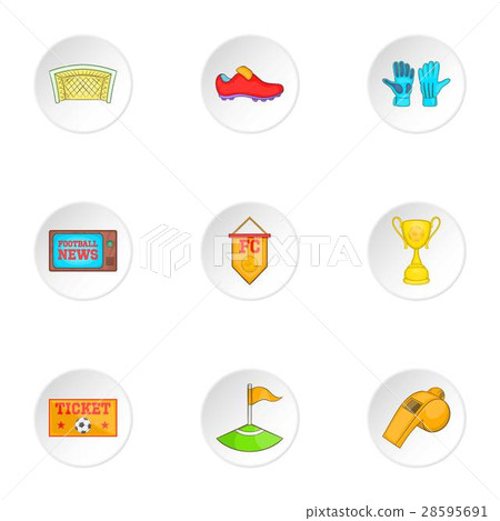 Football icons set, cartoon style - Stock Illustration [28595691] - PIXTA