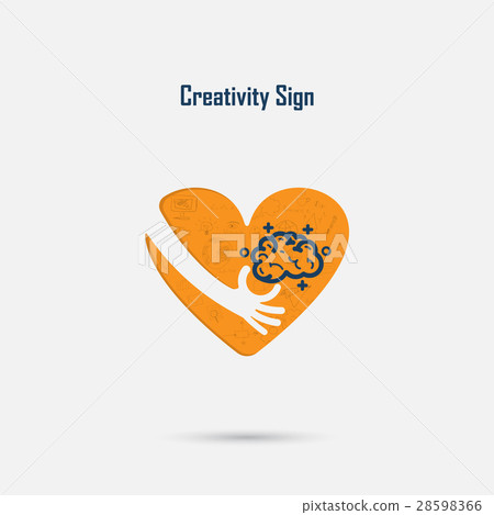 Human hand,light bulb & heart logo vector design - Stock Illustration ...