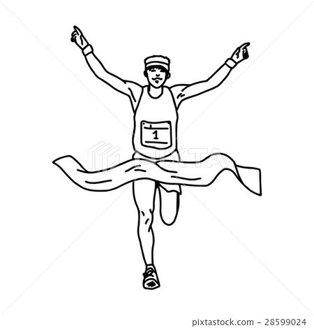 winner runner with ribbon - vector illustration - Stock Illustration ...