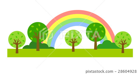 Spring tree and rainbow - Stock Illustration [28604928] - PIXTA