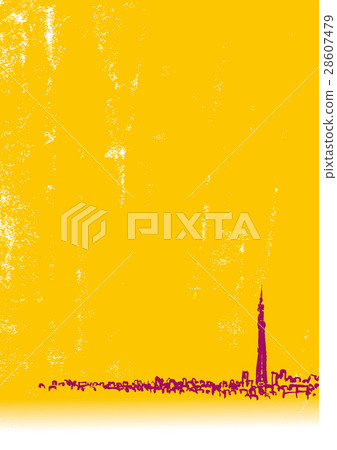 Tokyo Sky Tree Watercolor drawing hand-painted - Stock Illustration ...