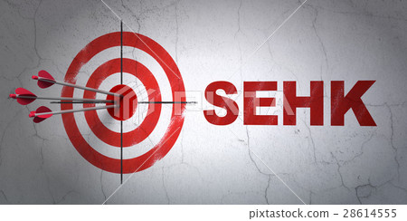 Stock market indexes concept: target and SEHK on - Stock Illustration ...