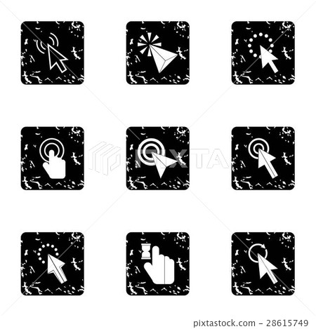 Cursor icons set, grunge style - Stock Illustration [28615749] - PIXTA