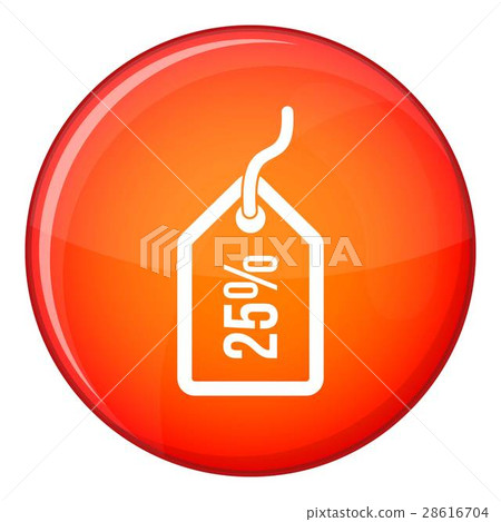 Tag with 25 discount icon, flat style - Stock Illustration [28616704 ...