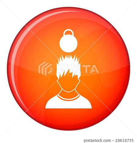 Man with the weight over head icon, flat style - Stock Illustration ...