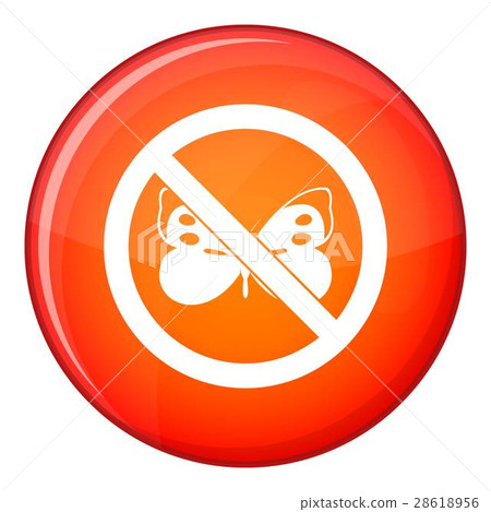 No butterfly sign icon, flat style - Stock Illustration [28618956] - PIXTA