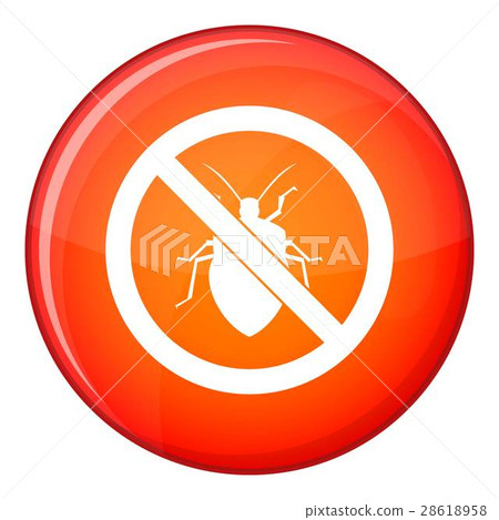 No bug sign icon, flat style - Stock Illustration [28618958] - PIXTA