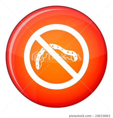 No caterpillar sign icon, flat style - Stock Illustration [28619063 ...