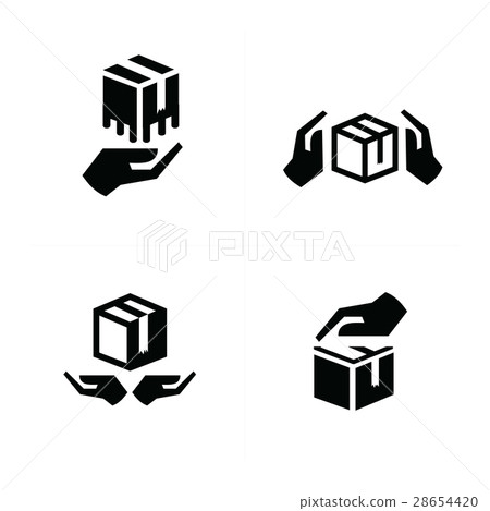 hand and box icon-插圖素材 [28654420] - PIXTA圖庫