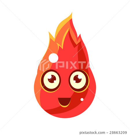 Red Fire Element In FlamesEgg-Shaped Cute - Stock Illustration ...
