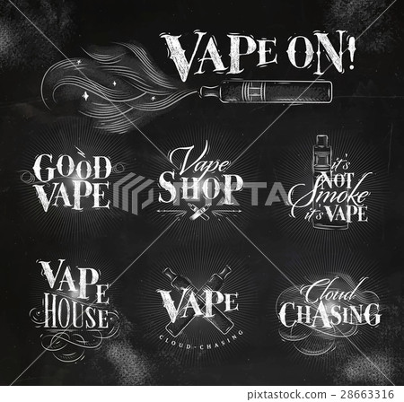 Vape symbols chalk - Stock Illustration [28663316] - PIXTA