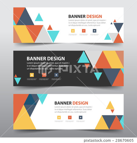 Colorful triangle business banner template vector - Stock Illustration ...