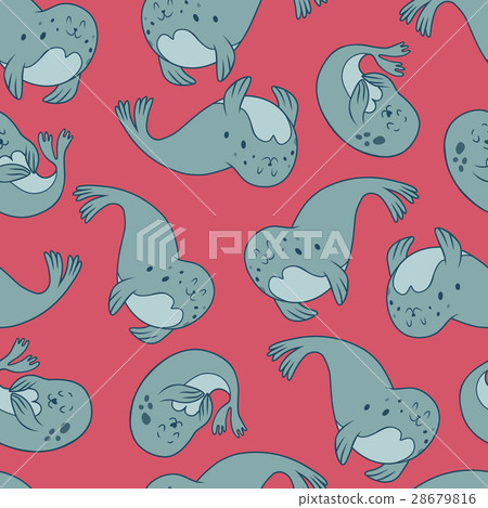 fur seal.Vector seamless pattern. - Stock Illustration [28679816] - PIXTA