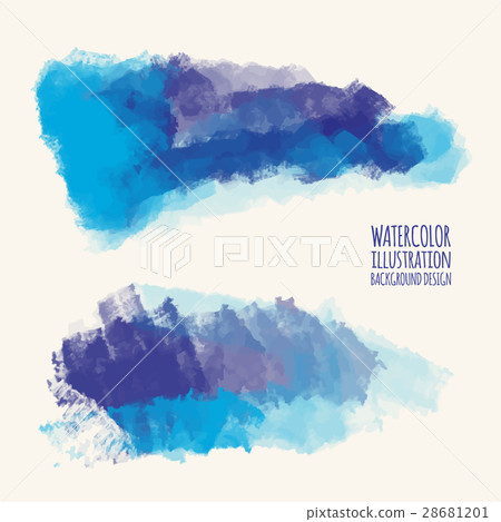 set of colorful watercolor stroke backgrounds-插圖素材 [28681201] - PIXTA圖庫