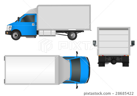 Blue truck template. Vector illustration EPS 10. - Stock Illustration ...