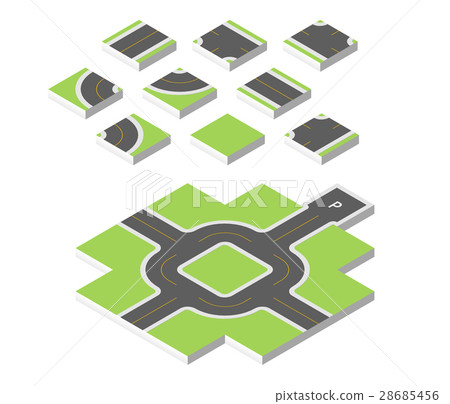 Isometric road. Vector illustration eps 10 - Stock Illustration ...