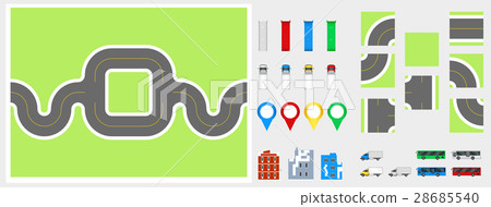 Cityscape Design Elements. Road Map Vector. - Stock Illustration ...