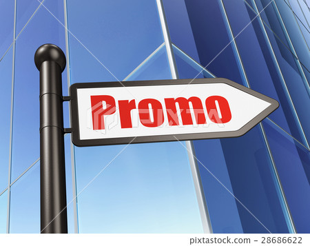 Advertising concept: sign Promo on Building - Stock Illustration ...