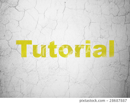 Education concept: Tutorial on wall background - Stock Illustration ...