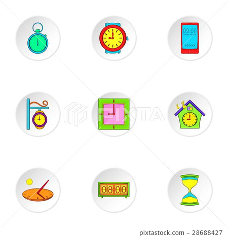 Watch icons set, cartoon style - Stock Illustration [28688427] - PIXTA