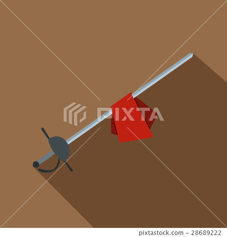 Saber icon, flat style - Stock Illustration [28689222] - PIXTA