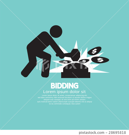Black Symbol Bidding Auction Sign Vector - Stock Illustration [28695818 ...