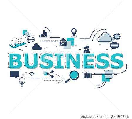Illustration of Business word lettering typograph - Stock Illustration ...
