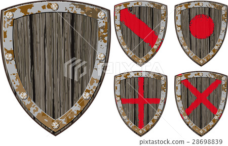 Old wooden shield - Stock Illustration [28698839] - PIXTA