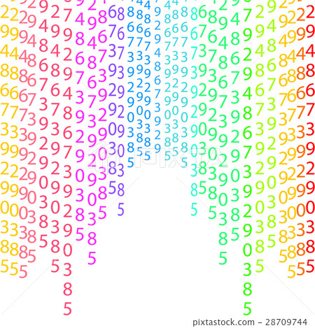 Binary code rainbow and white background digits - Stock Illustration ...