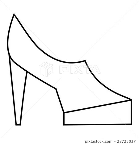 Women shoes on platform icon, outline style - Stock Illustration ...