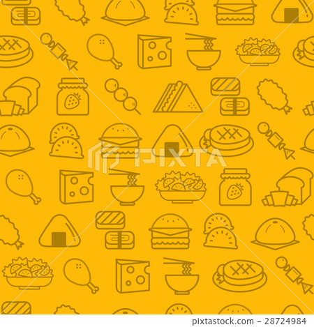Line icons seamless pattern, Food - Stock Illustration [28724984] - PIXTA