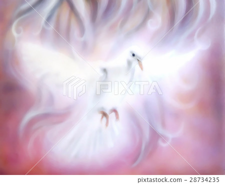 Dove on abstract background. Painting and graphic - Stock Illustration ...