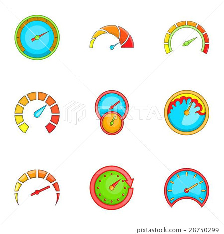 Meter icons set, cartoon style - Stock Illustration [28750299] - PIXTA
