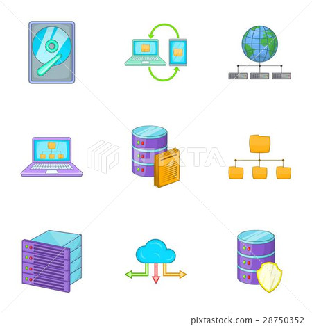 Hosting computer network service icons set - Stock Illustration [28750352] - PIXTA