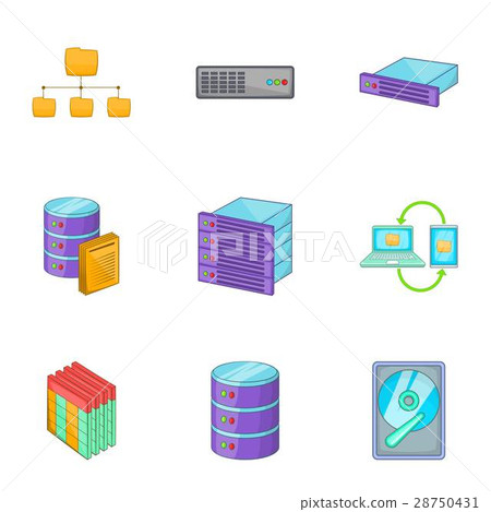 Network server infrastructure icons set - Stock Illustration [28750431 ...