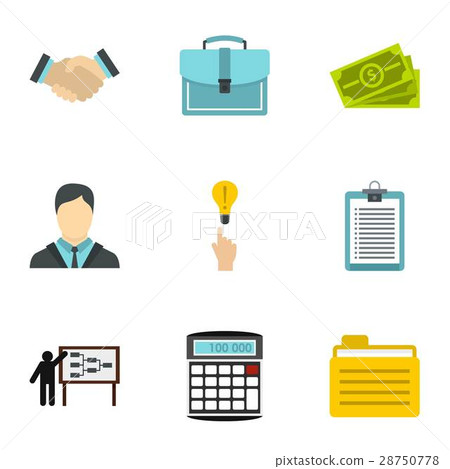 Firm icons set, flat style - Stock Illustration [28750778] - PIXTA