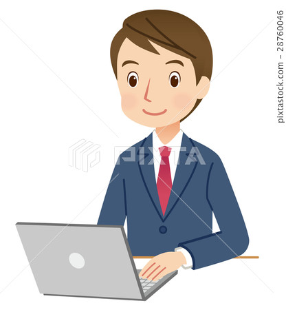 Businessman Male computer - Stock Illustration [28760046] - PIXTA