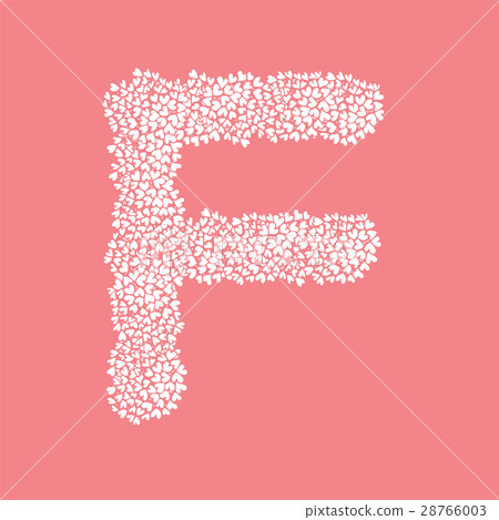 The letter F, in the alphabet Heart flower bush - Stock Illustration ...