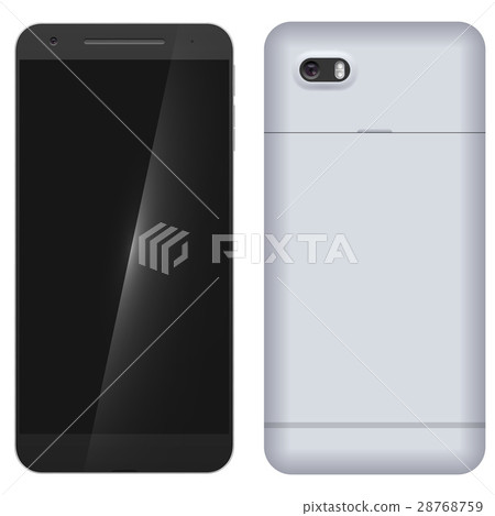 Front and back of the modern mobile phone - Stock Illustration ...